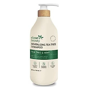 Clean Beauty Revitalizing Tea Tree & Mint Shampoo with Botanical Extracts - for All Hair Types | Smooth, Detangle, Moisturize & Soften (32 ounce)