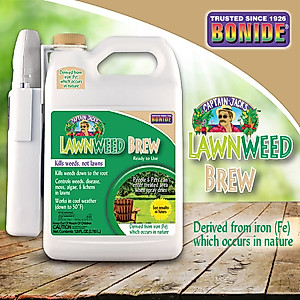 Bonide Captain Jack's Lawnweed Brew, 128 oz Ready-to-Use Spray with Power Wand, Fast-Acting Formula Controls Weeds, Moss, Algae, Lichens & Disease