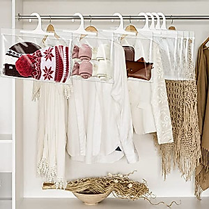 24 Pack Hanging Storage Bags, Large Hook 7.5 x 10.5-inch Clear Plastic Bags for Classroom, Library, and Pharmacy Use