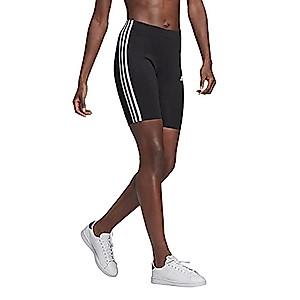 adidas womens Essentials 3-stripes Bike Shorts Tights, Black/White, X-Small US