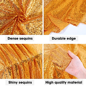 Moukeren 10 Pcs 50''x50'' Square Sequin Tablecloth Glitter Tablecloth Overlays Sequin Table Cover for Bridal Shower, Wedding Birthday, Wedding, Dessert, Banquet Decorations (Gold)