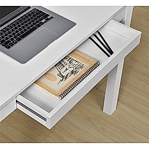 Mainstays Furniture New Parsons Desk with Drawer, Multiple Colors (White)