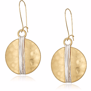 Robert Lee Morris "Primal Connection" Two-Tone Wire Wrapped Circle Drop Earrings