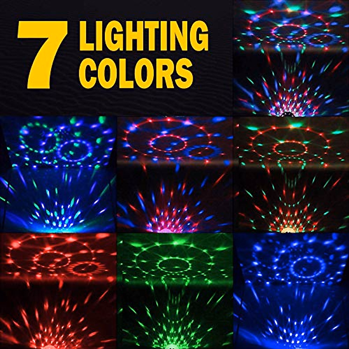 Disco Ball Party Light, Apeocose Sound Activated Rotating DJ Light Stage Strobe Lamp with Wireless Remote Control for Halloween Decorations Christmas Birthday Bachelorette Party Home Room Decor Zumba