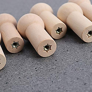 DOITOOL 8pcs Wood Shaker Pegs Unfinished Wooden Peg Hooks Hanger for Coat Wall Racks Hanging Towels Organizing Cups Mugs Headphone 51mmx23mmx15mm