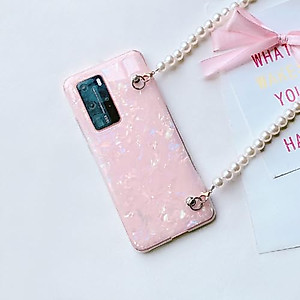 Pearl Crossbody Lanyard Chain Phone Case for Samsung Galaxy S22 S21 Ultra Plus S20 FE Case A52 A72 A71 A51 Back Cover,Pink,for note20