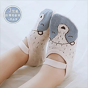 QandSweat Baby Toddler Non-skid Socks Little Girls Cute Cartoon Floor Socks 9-36 Months (Cartoon 8 Pairs)