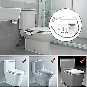 Bidet Toilet Seat dua l Nozzle, Bidet Attachment For Toilet, Non Electric Toilet Water Spray With Adjustable Water Pressure,Two Modes sel f Cleaning dua l Nozzle Smart Bidet Toilet Seat, common Fit