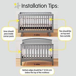 BreathableBaby Breathable Mesh Crib Liner – Classic Collection – Natural Ecru – Fits Full-Size Four-Sided Slatted and Solid Back Cribs – Anti-Bumper