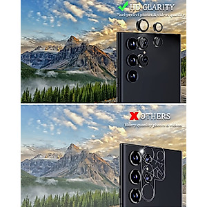 Kanosan for Galaxy S23 Ultra Privacy Screen Protector with Black Aluminium Alloy Camera Lens Protector, Anti-Spy Flexible TPU Film [Support Fingerprint ID] for Samsung Galaxy S23 Ultra 5G