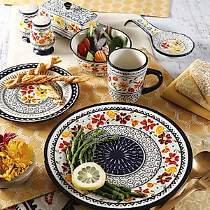 Gibson Elite Hand-Painted Dinnerware Set, 4-Piece Accessory, Luxembourg