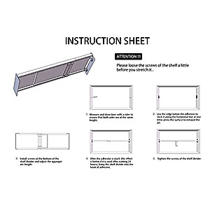 GNEOUS Greal Expandable Closet Shelf Storage Rack Adjustable Metal Organizer Divider Separator for Cabinet Wardrobe Cupboard Kitchen Bathroom, 7.87" Width