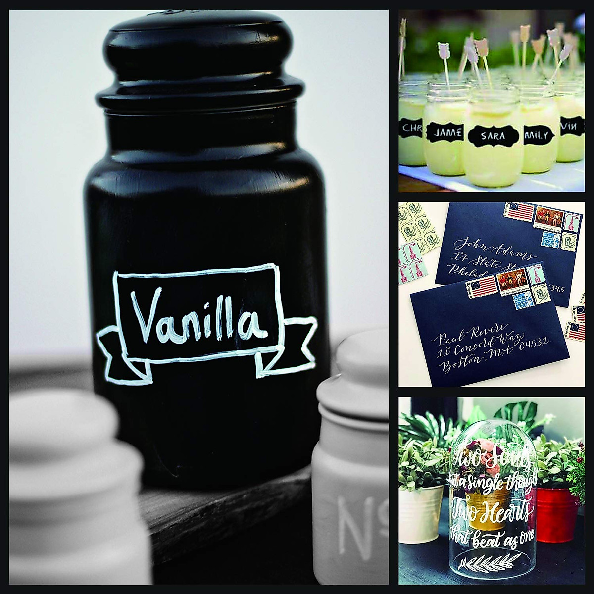 White Paint Pen, 6 Pack 0.7mm Acrylic White Permanent Marker White Paint Pens for Wood Rock Plastic Leather Glass Stone Metal Canvas Ceramic Marker Extra Very Fine Point Opaque Ink