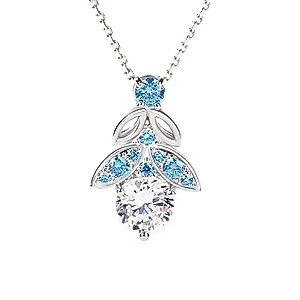 Jeulia Butterfly Round Cut Sterling Silver Necklace Gift for Women Love Party Jewelry Valentine's Day Engagement Gift With Jewelry Box