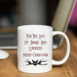 Unique Librarian Gift, Ideal Christmas Present for Book Lovers - Library Tree Sweat on 11 Oz White Ceramic Coffee Mug