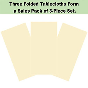 Plastic Ivory Tablecloths 3 Pack Cream Disposable Table Covers 54" x 108" Milky White Table Cloths for Bridal Shower Parties Picnic Engagements Weddings Birthdays, Fits 6 to 8 Foot Rectangle Tables
