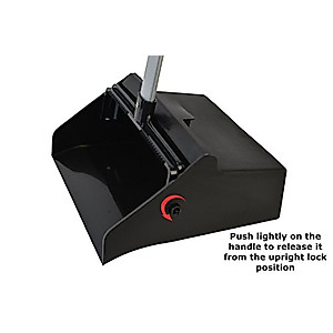 Janico 1085 Commercial Lobby Dustpan Upright, Aluminum Handle, 37” Length, Black