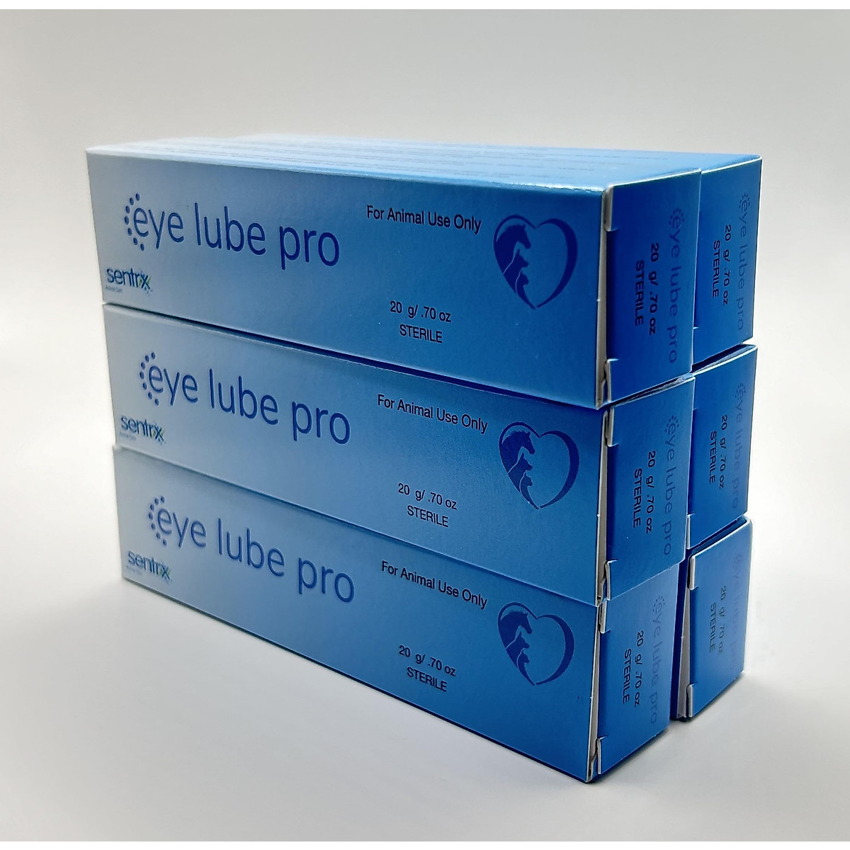 Sentrx Eye Lube Pro Plus + Hyaluron for Dogs, Cats, Horses, Dry Eye Relief, 20g, Pack of 6