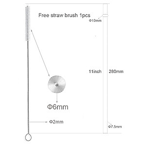 Dakoufish 12 Piece 11 Inch Reusable Plastic Thick Drinking Straws BPA Free Mason Jar Straws Plain Color (11inch,12color)