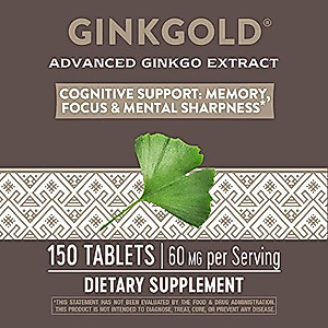 Nature's Way Ginkgold Max Extract for Mental Sharpness, Cognitive and Memory Support*, 150 Tablets