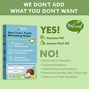 Sierra Clean Teeth Whitening Strips 7 Treatments, Sensitivity Free Enamel Safe, Fast Teeth Whitening Kit, Dentist Recommended Remove Coffee Tea Smoking Stains