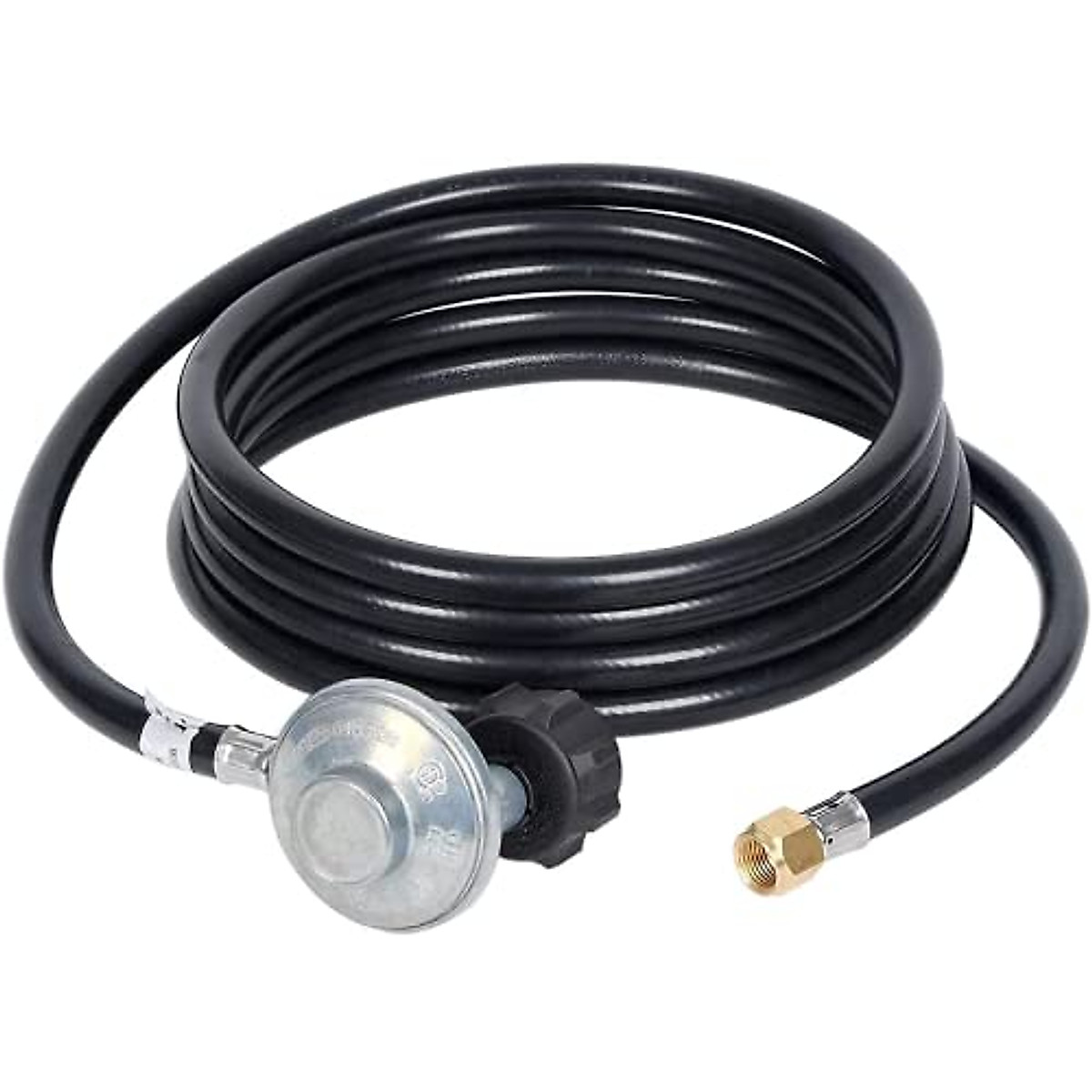 GasSaf 12 FT Propane Regulator Hose Propane Fire Pit Hose Kit for Mr. Heater Propane Heater，Portable Fire Pit, Generator and More， 3/8" Female Flare Nut Connection