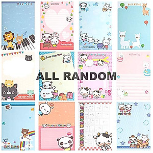 Creammuffin Stationary 8.2 x 5.83 Inches 30 pcs Cute Lovely Kawaii Special Design Artoon Animal Design Writing Letter Paper Stationary Paper (White, Kawaii)