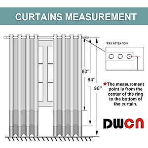 DWCN Grey Faux Linen Ombre Sheer Curtains - Semi Voile Gradient Grommet Top Curtains for Bedroom and Living Room, Set of 2 Window Curtain Panels, 42 x 84 Inches Long