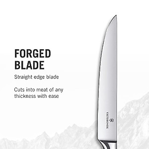 Victorinox 7.7240.4 Grand Maître Steak Knife Set Ideal for Slicing a Wide Variety of Steak Cuts Straight Blade in Rosewood, Set of 4