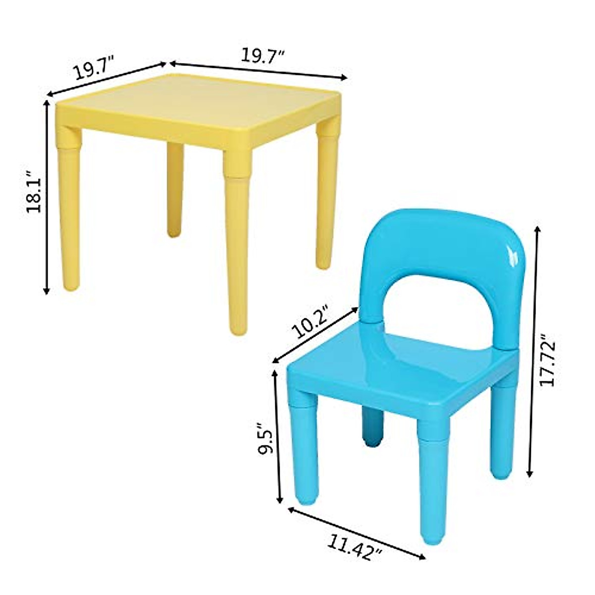 FRITHJILL Kids Table and Chair Set, Little Kid Children Art Play-Room Furniture (4 Children's Chair with 1 Tables Sets), Fit for 3-8 Years Old