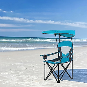 LET'S CAMP Camp Chair with Shade Canopy Folding Camping Chair with Cup Holder and Carry Bag for Outdoor Camping Hiking Beach, Heavy Duty 350 LBS