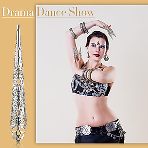 20 Packs halloween Finger Nail Claw Rings Ancient Queen Fingernail Claw Metal Finger Knuckle Claw for Halloween Women Cosplay Costume Drama Dance Show (Gold, Silver)