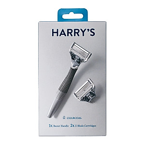 Harry's Charcoal Razor Handle Plus 2 Blade Cartridges