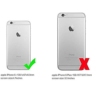 Wallet Case Compatible with iPhone 6, Luxury PU Leather Butterfly Embossed Flip Case with Kickstand Card Holder, Protective Shockproof Case Wrist Strap Removable Flip Cover 4.7 inch