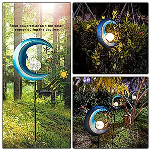 JTao-tec Solar Lights Outdoor Garden Moon Solar Garden Lights Decorative Glass Globe Led Waterproof for Walkway,Yard,Lawn,Patio Decor