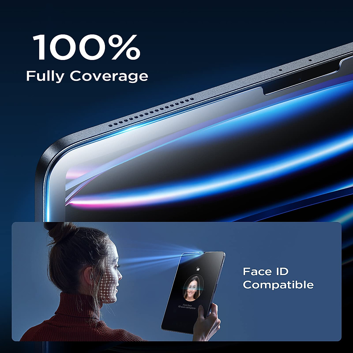 AINOPE Shatterproof Tempered Glass Screen Protector for iPad Air 5th/4th generation (2022/2020,10.9 Inch) iPad Pro 11 Inch All Models (2022/2021/2020/2018) Compatible Apple Pencil 2 Pack