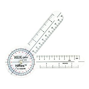Baseline 360° ISOM High REs Goniometer, 6" ISOM, Measure Body Joint Angles Including Wrist, Elbow, Knee, for Physical Therapists and Healthcare Professionals, Plastic, Wipe Clean, Inches and Cm