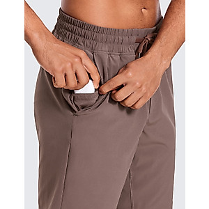 CRZ YOGA Men's Linerless Workout Shorts - 9'' Quick Dry Running Sports Athletic Gym Shorts with Pockets Brown Rock X-Large