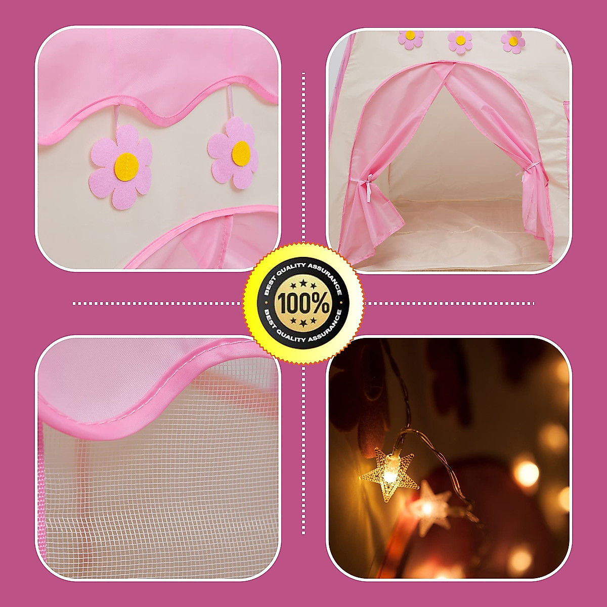 Kids Princess Tents for Girls Toys, Princess Castle Playhouse Tent, Indoor & Outdoor Toys Play Tent for 3+ Year Old Girls Kids Birthday Gift, Imaginative Games