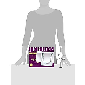 JERDON Tri-Fold Two-Sided Makeup Mirror with Lights - Vanity Mirror with 5X Magnification & Multiple Light Settings - White Base - Model JGL9W