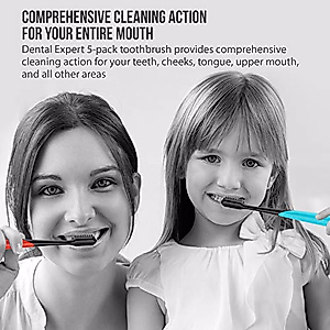 Charcoal Black Toothbrush [Gentle Soft] Slim Teeth Head Whitening Brush for Adults & Children [Family Pack] - Ultra Soft Medium Tip Bristles