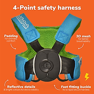 Trunki Toddler Leash - Fuss Free Toddler Walking Reins & Kids Safety Harness | Baby Leash for Kids – Bert Bear (Blue)