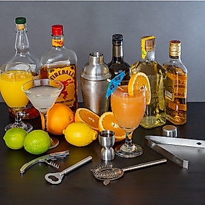 Wyndham House Stainless Steel Bar Set with Cocktail Shaker and All the Tools for Entertaining your Guests, 7-Piece