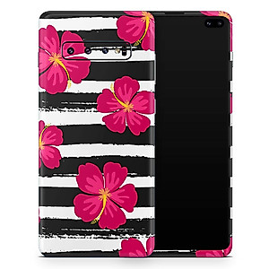 DesignSkinz Tropical Summer Hot Pink Floral v2 Protective Vinyl Decal Wrap Skin Cover Compatible with The Samsung Galaxy S20 (Screen Trim & Back Glass Skin)