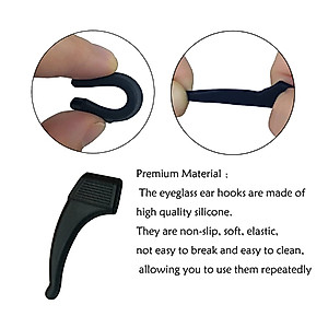 YINGFENG 20 Pairs Anti-slip Eyeglass Ear Grips Hook with Box, Kids and Adults Sport Eyeglass Strap Holder, Eyewear Retainer, Silicone Ear Hook - for Glasses Reading Glasses Retainers(7Black 7White)