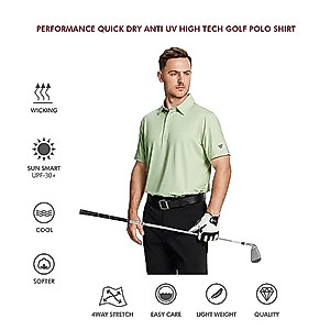 M MAELREG Golf Polo Shirts for Men Short Sleeve Performance Moisture Wicking Quick Dry Casual Collared Men’s Polo Shirts