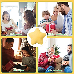 Spiareal 4 Pcs 15.7" Yellow Star Pillow Plush Stuffed Star Shaped Pillow Soft Cute Throw Pillows Plush Pillow for Bedroom Sofa Living Room Birthday Gift for Kids, Girls, Boys