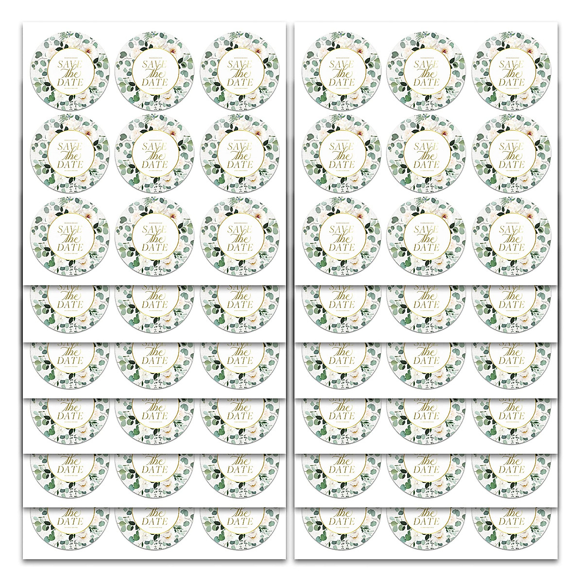 Mobiusea Creation Save The Date Stickers for Envelopes | 1.4 inch | Gold Foil | 108pcs Waterproof Invitation Stickers for Wedding, Bridal Shower, Birthday, Baby Shower, Envelope Seal Stickers