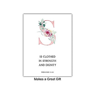 Religious Art & Wall Decor - She Is Clothed With Strength And Dignity - Fearfully And Wonderfully Made - She Is More Precious Than Jewels - Proverbs 31 -Psalm 139 Wall Art - Christian Gifts for Women