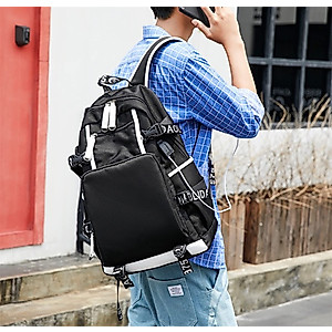 Gengx Large Capacity Travel Knapsack-The Walking Dead Bagpack with USB Charging Port Casual Book Bag for Student